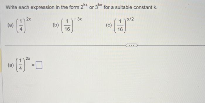 Solved Write each expression in the form 2kx or 3kx for a | Chegg.com