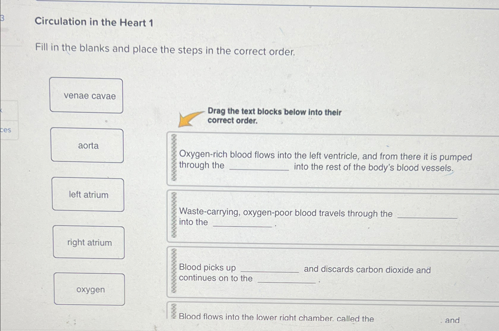 Solved Circulation in the Heart 1Fill in the blanks and | Chegg.com