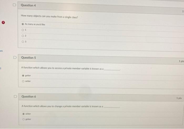 Solved Given this class declaration: And declaring an object | Chegg.com