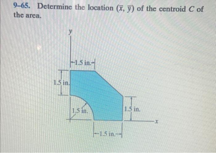 Solved 9-65. Determine the location (xˉ,yˉ) of the centroid | Chegg.com