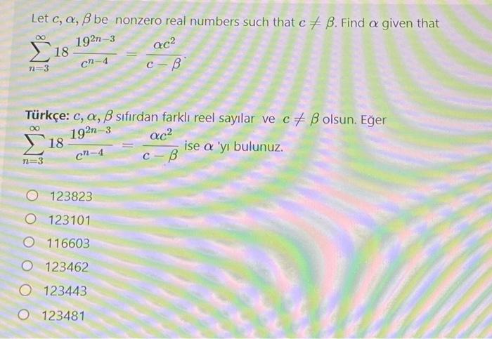 Solved Let C α β Be Nonzero Real Numbers Such That C β
