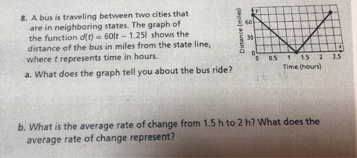 Solved 8. A bus is traveling between two cities that are in | Chegg.com