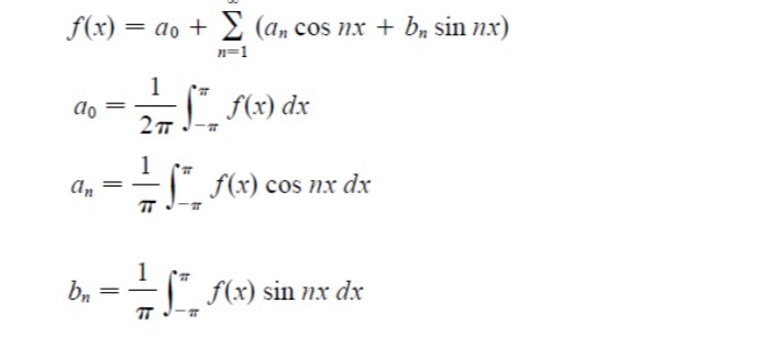 Solved f(x) = do + (an cos nx + bn sin nx) n=1 1 1 do 2 TT | Chegg.com