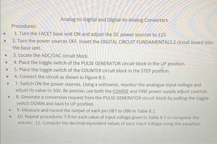 Solved Analog-to-Digital and Digital-to-Analog Converters | Chegg.com