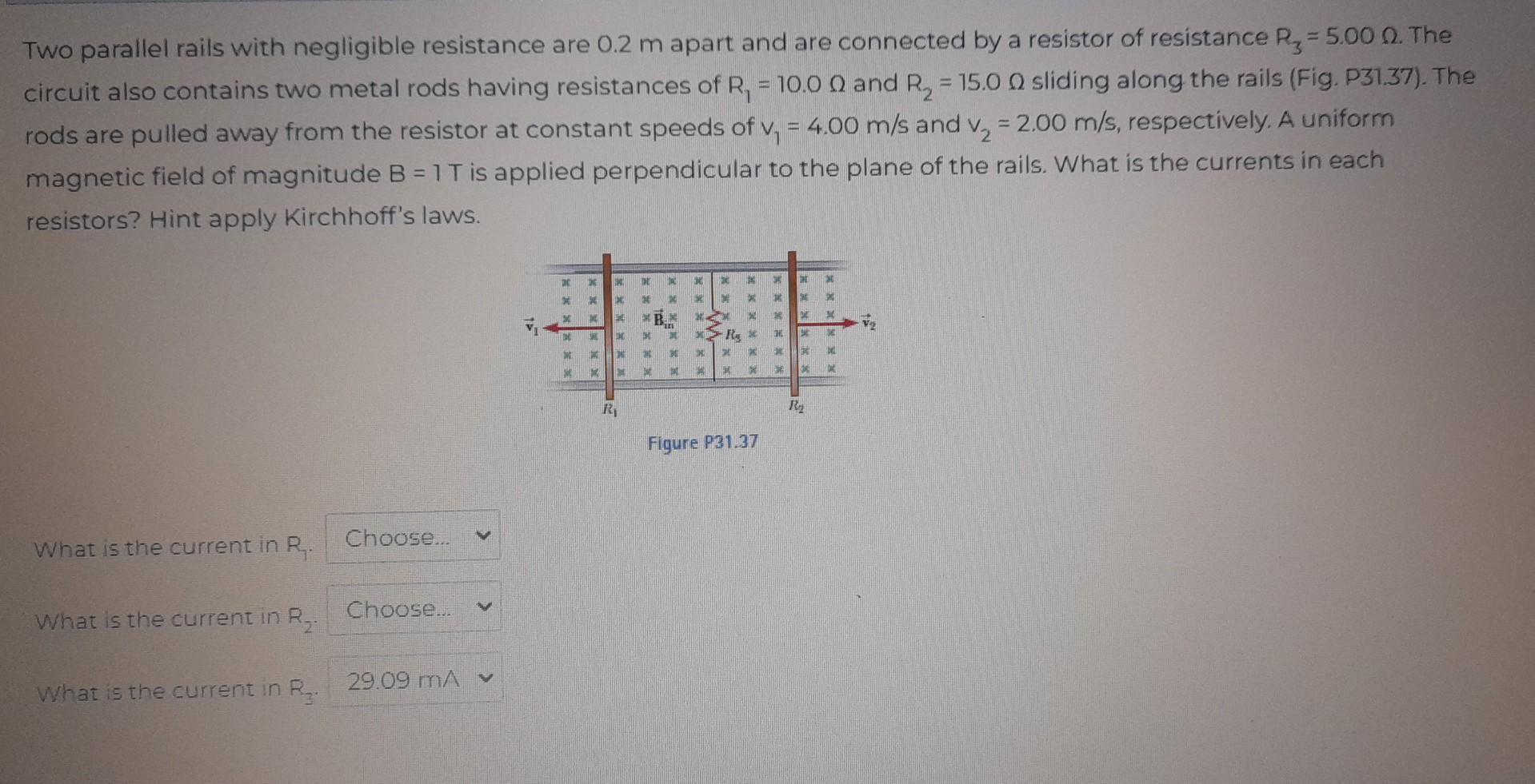 Solved Two parallel rails with negligible resistance are 0.2 | Chegg.com