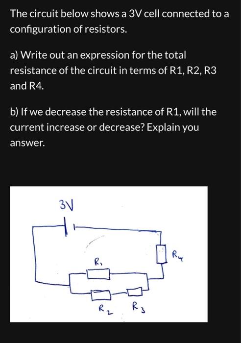 Solved The circuit below shows a 3 V cell connected to a | Chegg.com