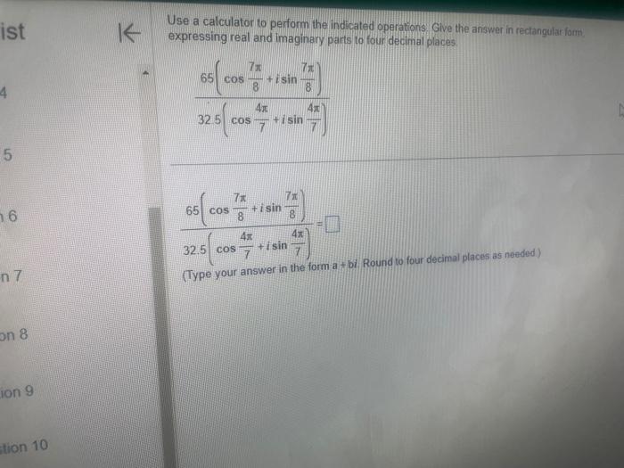 Solved Use a calculator to perform the indicated operations. | Chegg.com