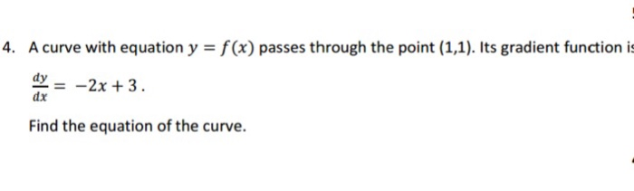 Solved 4. A curve with equation y = f(x) passes through the | Chegg.com