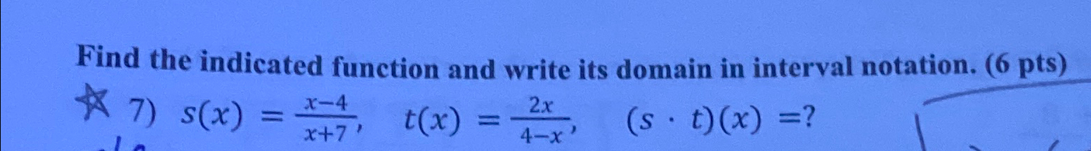 Solved Find the indicated function and write its domain in | Chegg.com