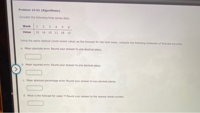 Solved Problem 15-01 (Algorithmic) Consider the following | Chegg.com