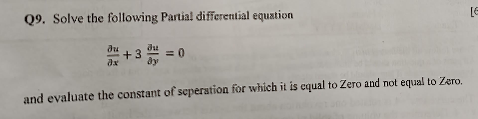 Solved Q9. Solve the following Partial differential equation | Chegg.com