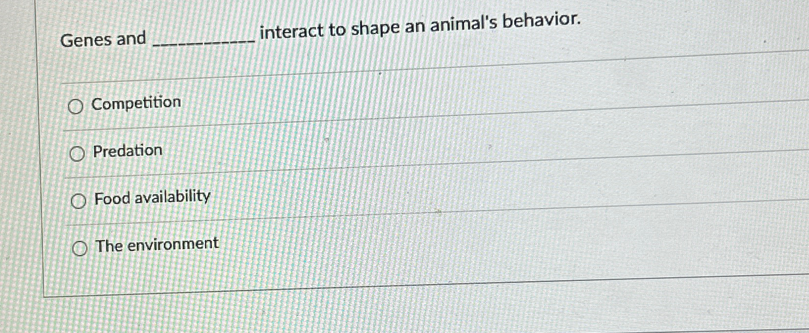 Solved Genes and interact to shape an animal's | Chegg.com