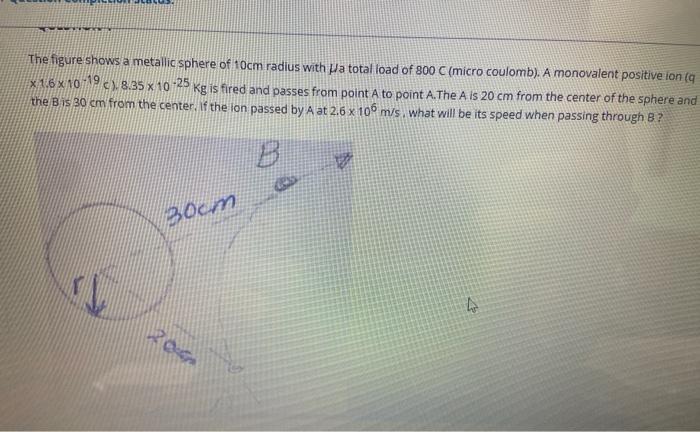 Solved The figure shows a metallic sphere of 10cm radius | Chegg.com