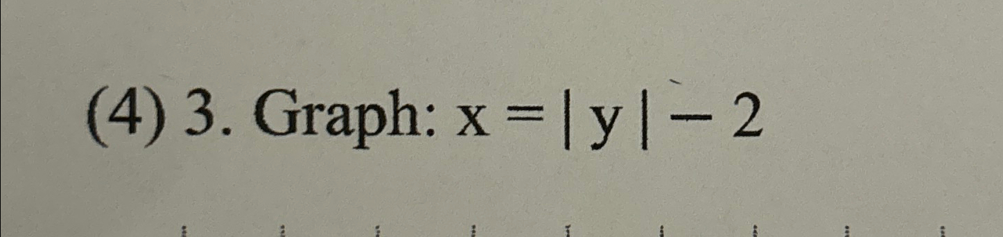 Solved (4) 3. ﻿Graph: x=|y|-2 | Chegg.com