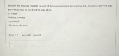 Solved Identify the missing reactant in each of the | Chegg.com