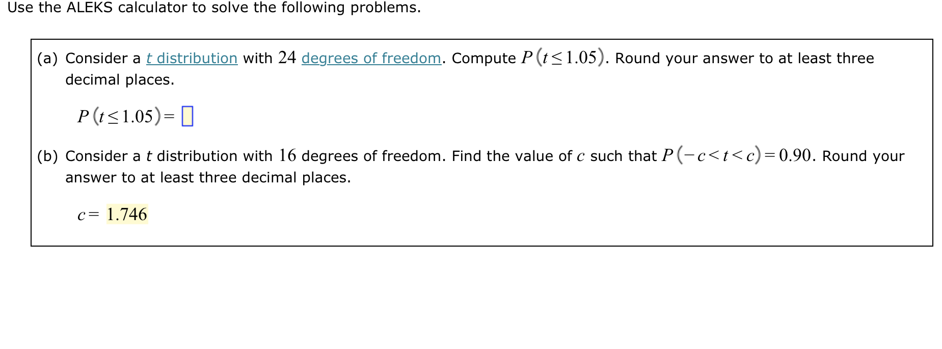 Solved Use the ALEKS calculator to solve the following | Chegg.com