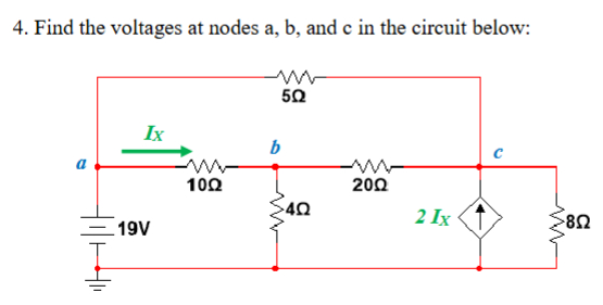 Solved Find the voltages at nodes a, ﻿b, ﻿and c in the | Chegg.com