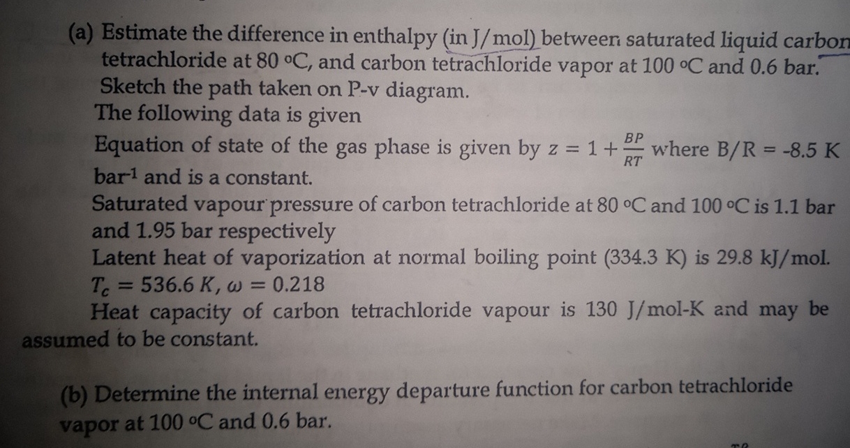 Solved (a) ﻿Estimate the difference in enthalpy (in Jmol ) | Chegg.com