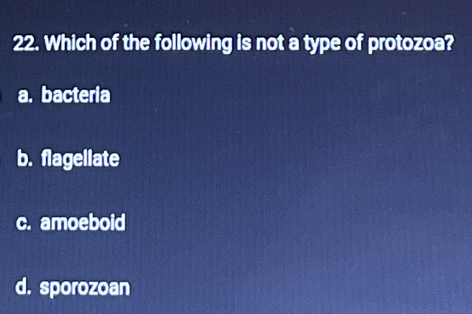 Solved Which of the following is not a type of protozoa?a. | Chegg.com