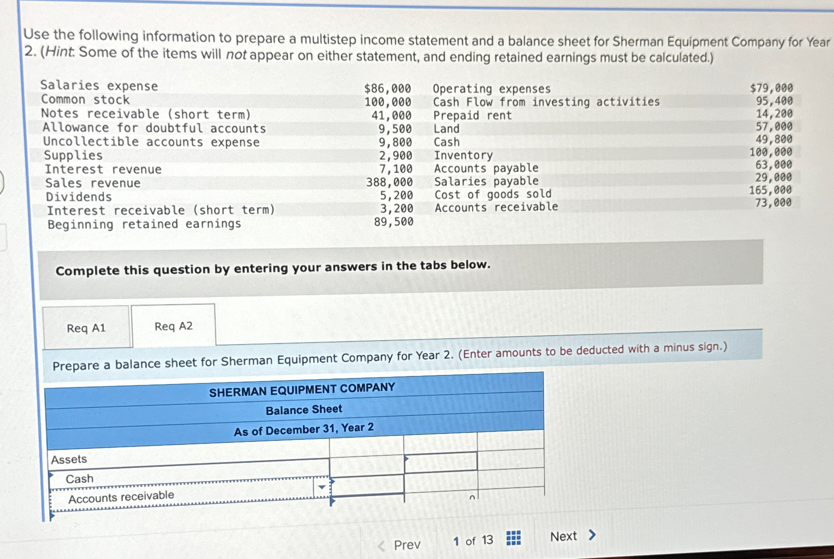 Solved Use the following information to prepare a multistep | Chegg.com