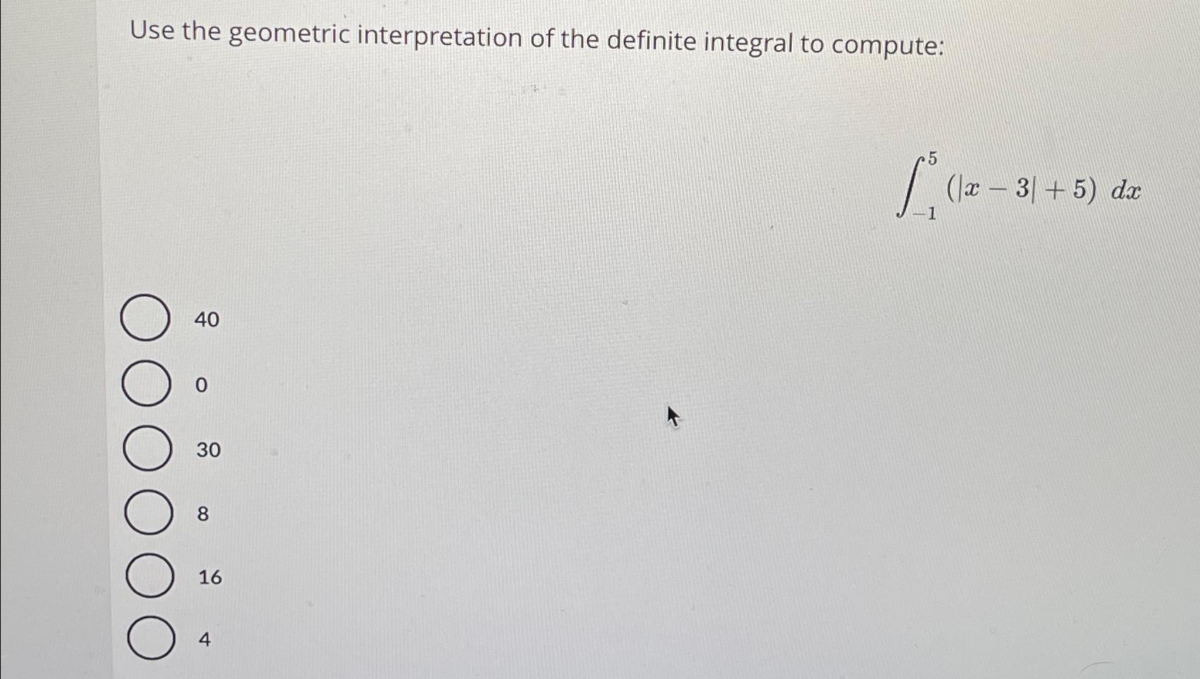 Solved Use the geometric interpretation of the definite | Chegg.com