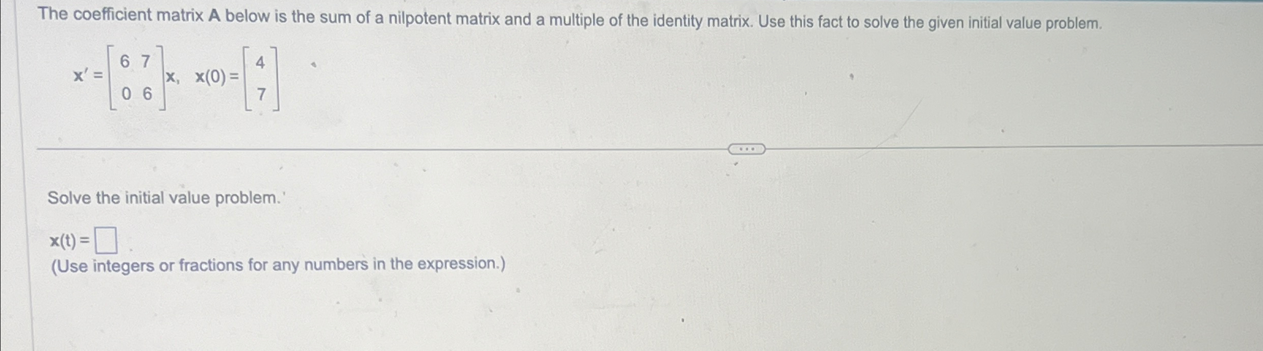 The coefficient matrix A below is the sum of a | Chegg.com