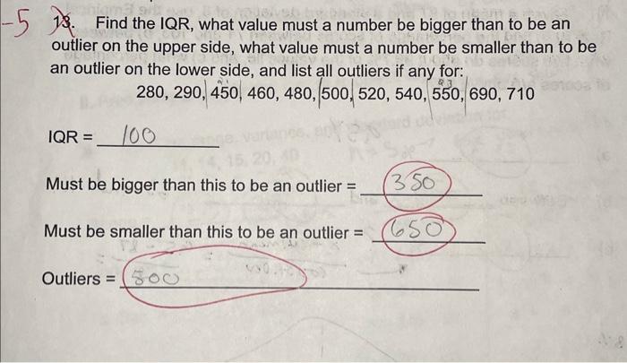 Solved 5 13. Find the IQR, what value must a number be | Chegg.com