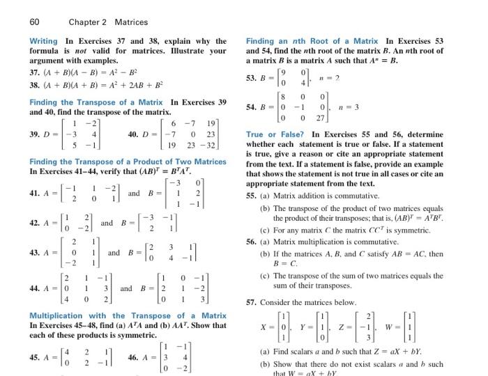 Solved Writing In Exercises 37 and 38, explain why the | Chegg.com