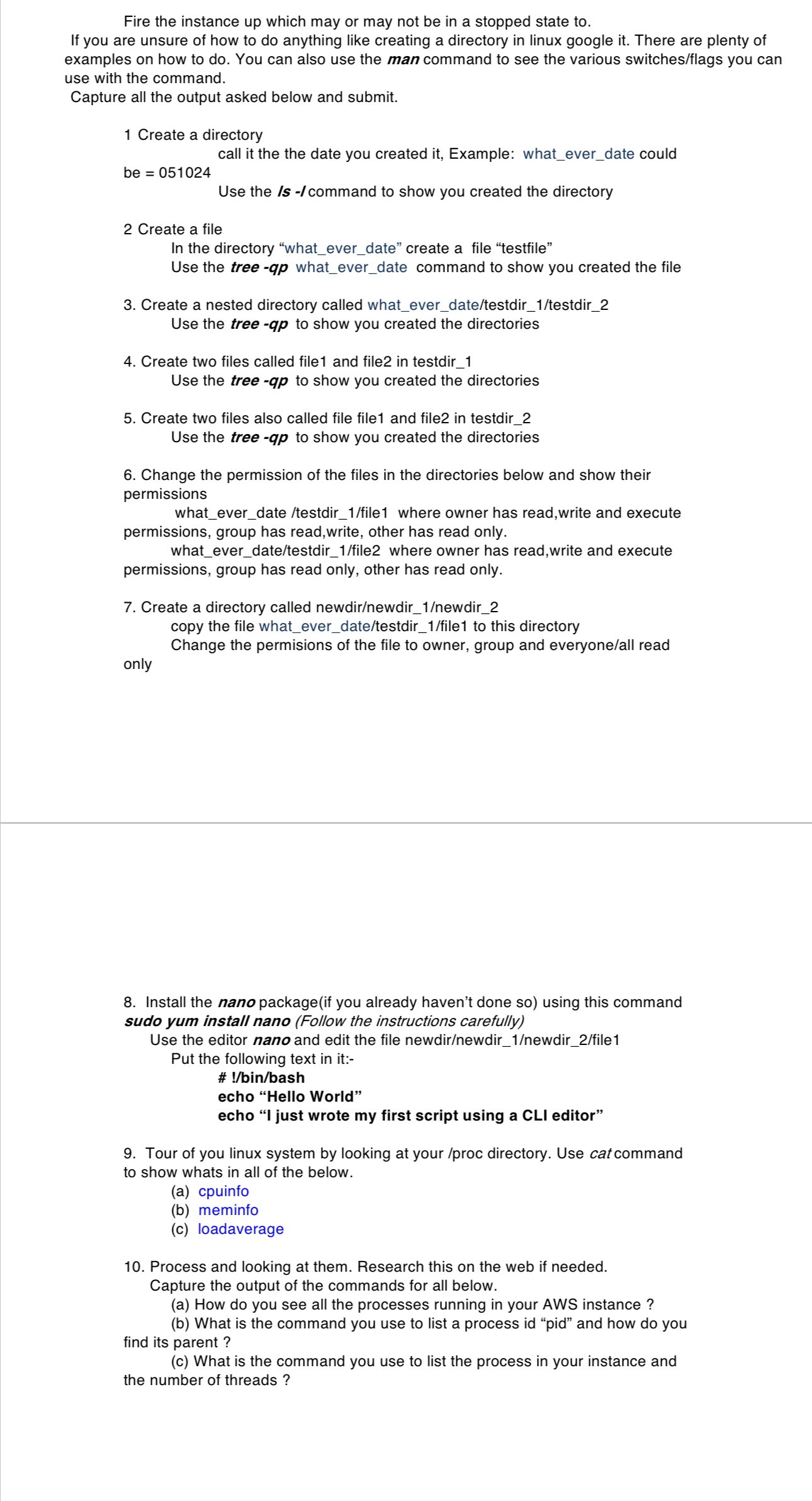 Solved Fire the instance up which may or may not be in a | Chegg.com