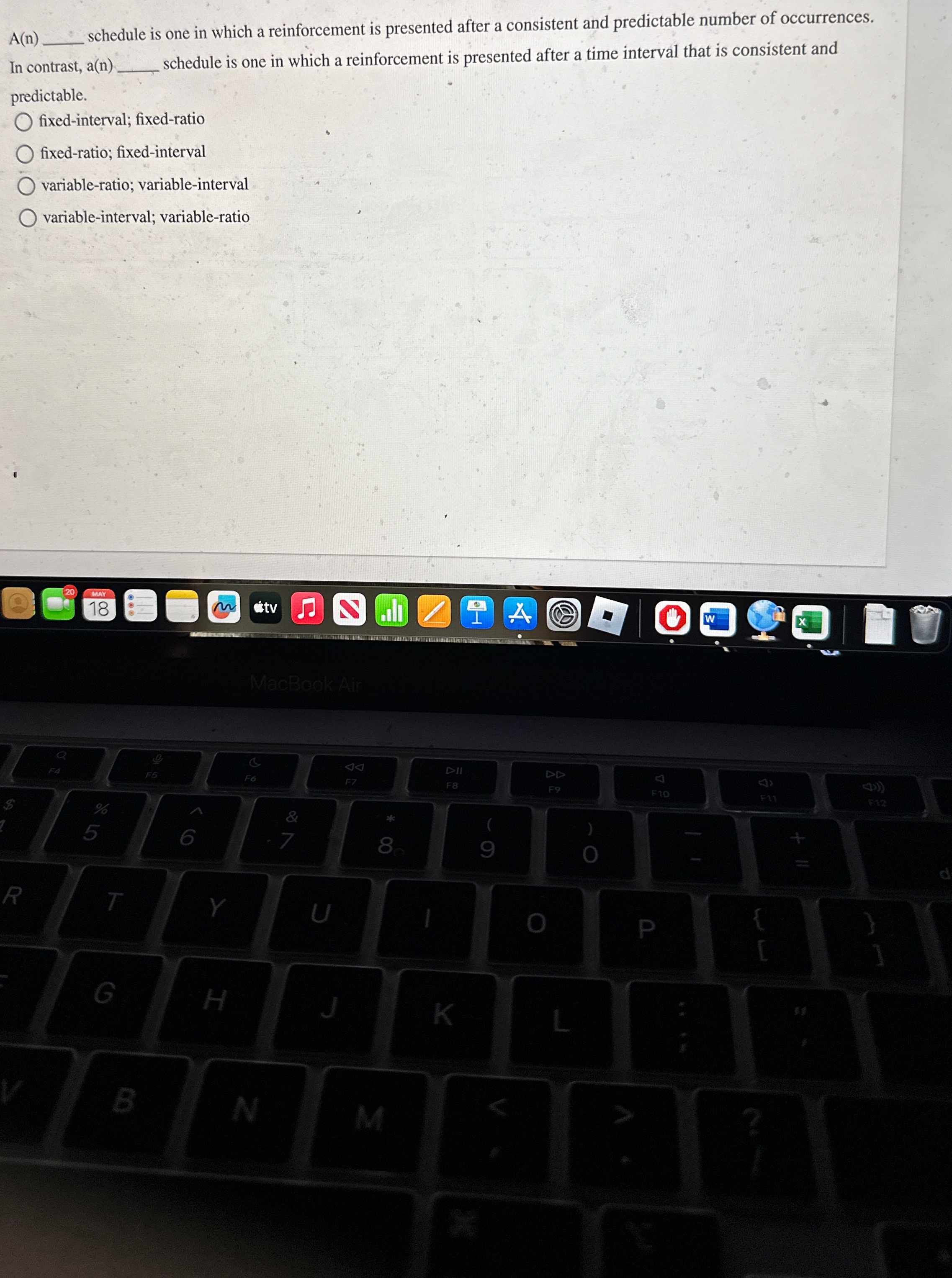Solved A(n) q, _schedule is one in which a reinforcement is | Chegg.com