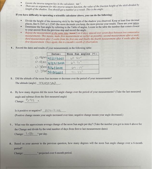 Solved . Locate the inverse tangent key in the calculator, | Chegg.com