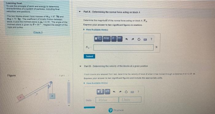 Solved Part A-Determining the normal force acting on block A | Chegg.com