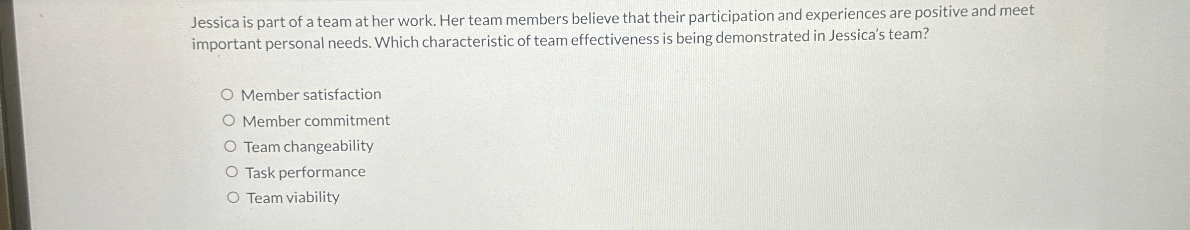 Solved Jessica is part of a team at her work. Her team | Chegg.com