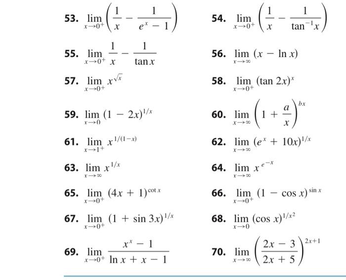 Solved #62 Find the limit. Use 'Hospital's Rule where | Chegg.com