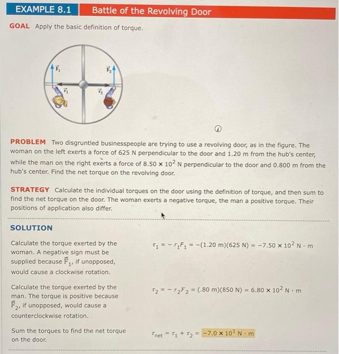 Solved GOAL Apply the basic definition of torque. PROBLEM | Chegg.com