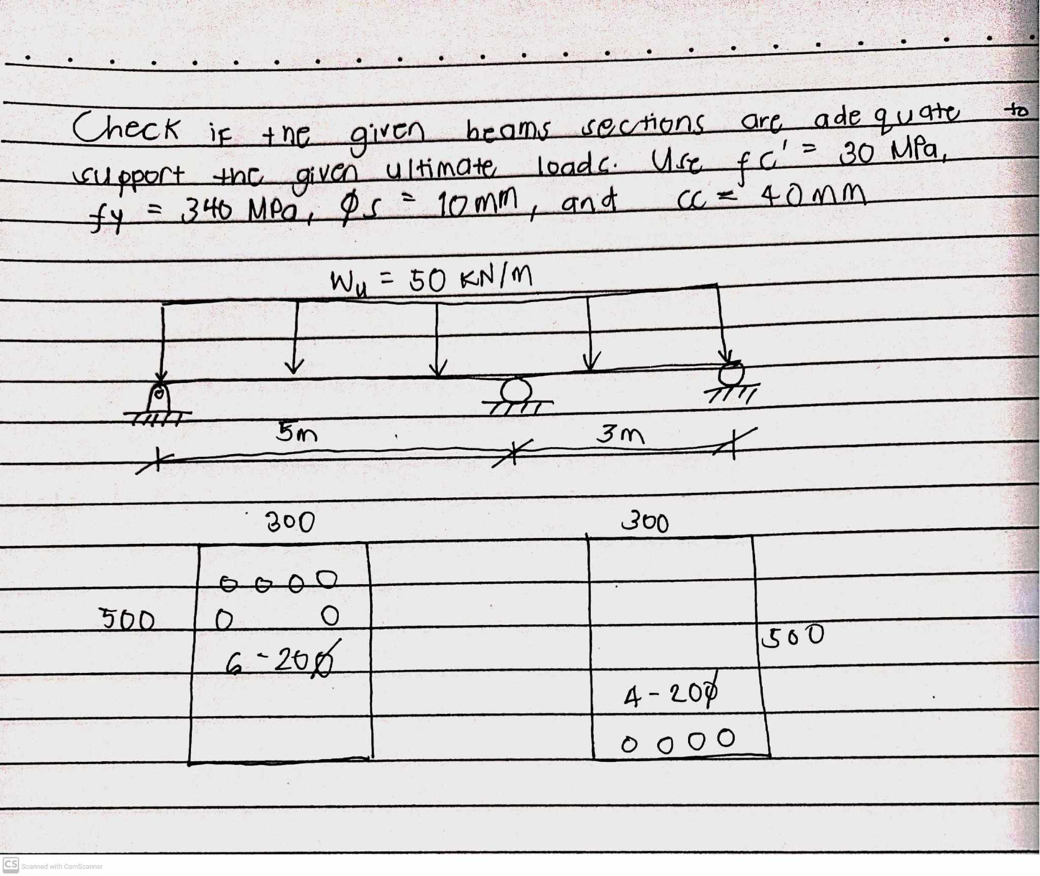 Solved Check if the given beams sections are adequate to | Chegg.com