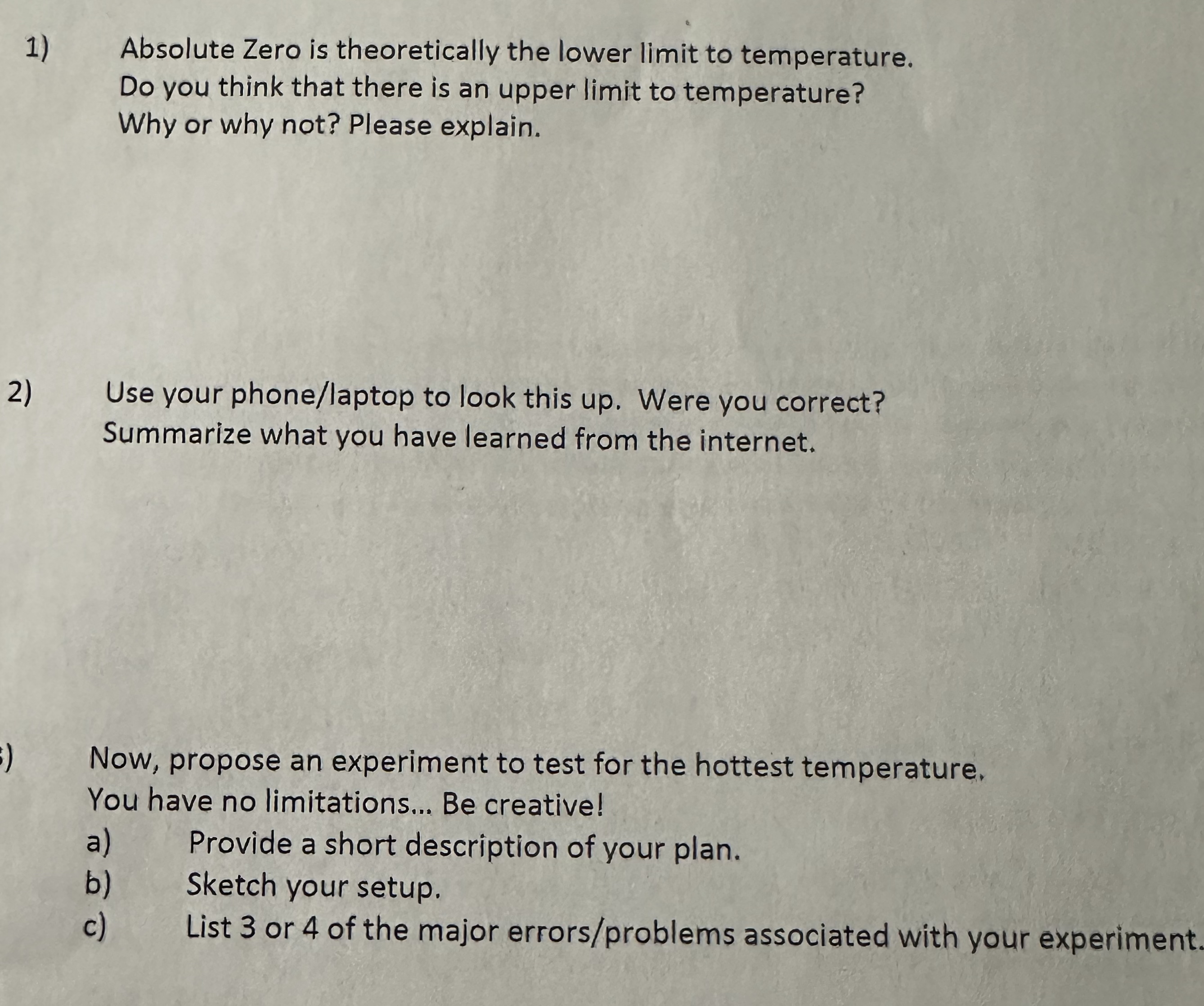 Solved Absolute Zero is theoretically the lower limit to | Chegg.com