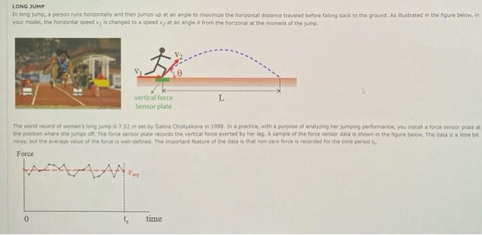 LONG JUMP In long jump, a person runs horizontally | Chegg.com