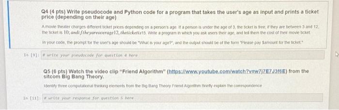 Solved Q4 (4 pts) Write pseudocode and Python code for a | Chegg.com