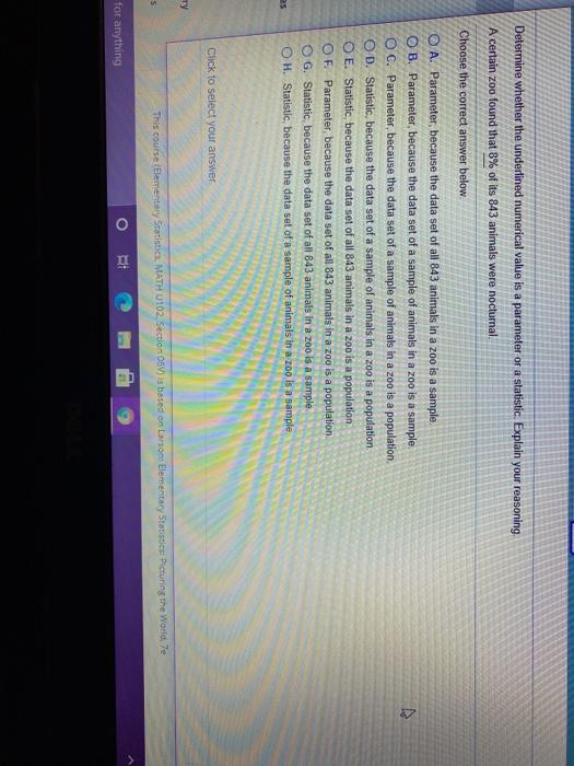 Solved Determine whether the underlined numerical value is a | Chegg.com