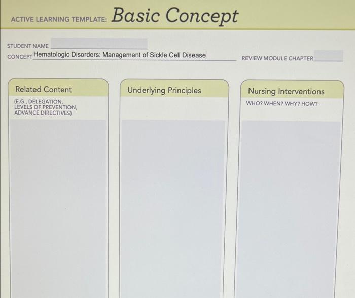 Solved active learning template: Basic Concept STUDENT NAME | Chegg.com