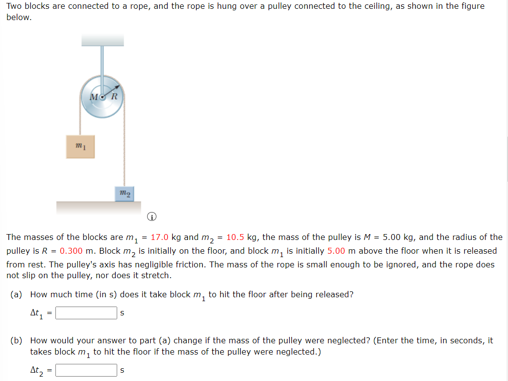 Solved Two blocks are connected to a rope, and the rope is | Chegg.com