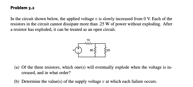 Solved Problem 3.2In the circuit shown below, the applied | Chegg.com