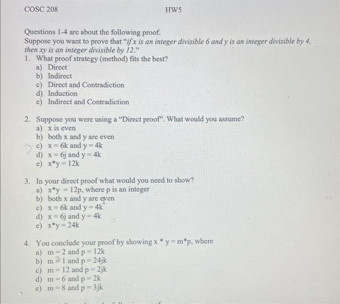 Solved Questions 1-4 are about the following proof. Suppose | Chegg.com