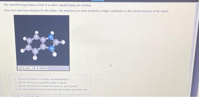 Solved The chem30 image below is that of a cation; double | Chegg.com