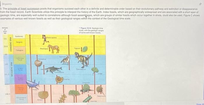 Solved 34 points 3. The principle of fossil succession | Chegg.com