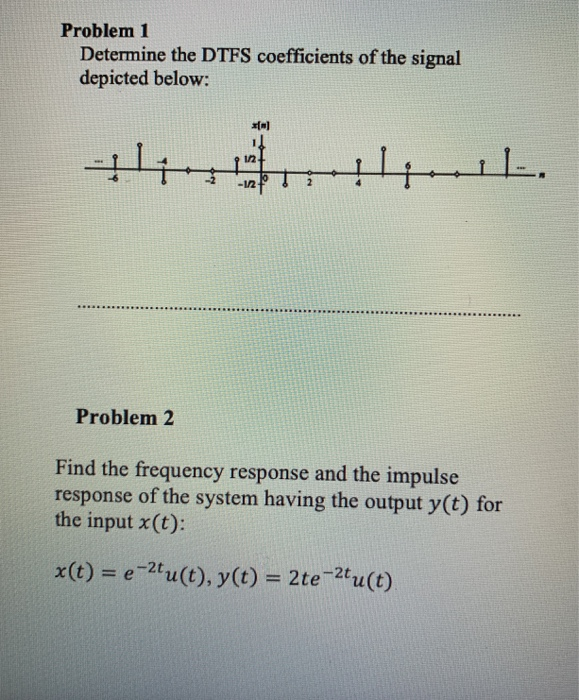 Solved Problem 1 Determine the DTFS coefficients of the | Chegg.com