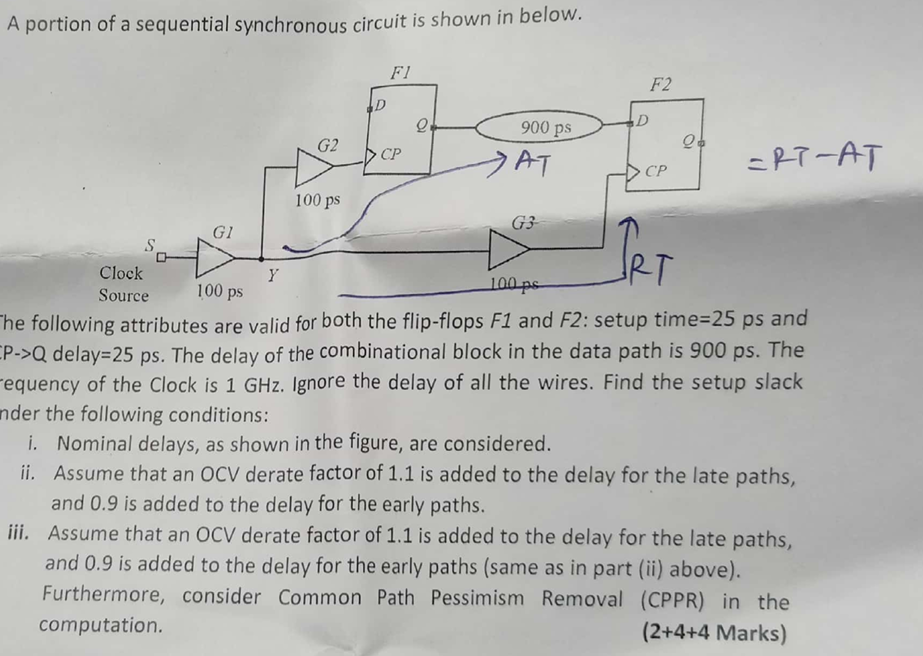 Solved A portion of a sequential synchronous circuit is | Chegg.com