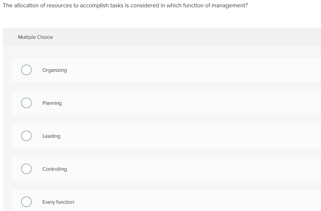 Solved The allocation of resources to accomplish tasks is | Chegg.com