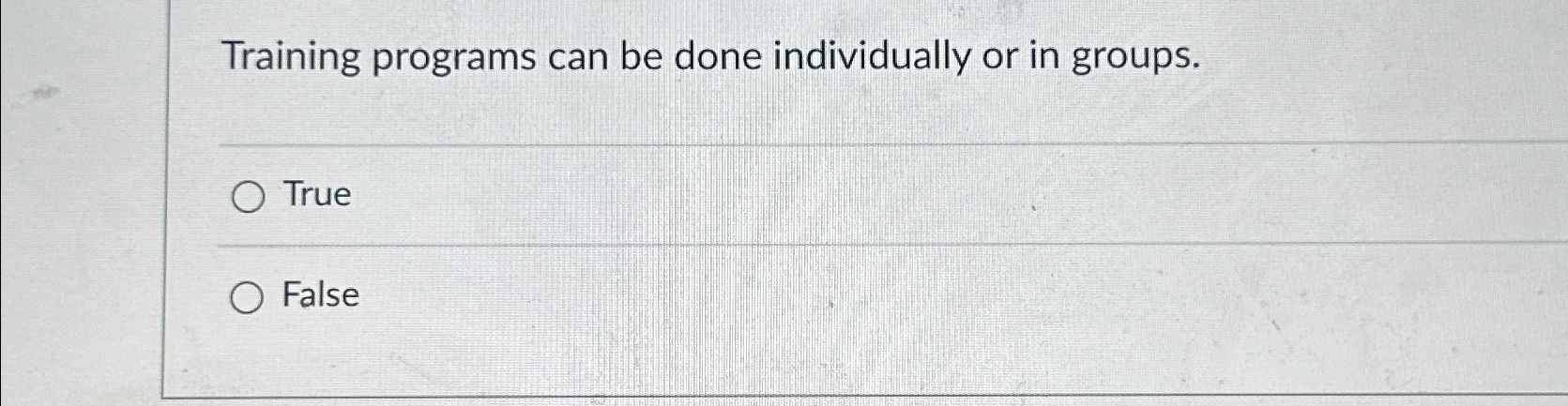 Solved Training programs can be done individually or in | Chegg.com